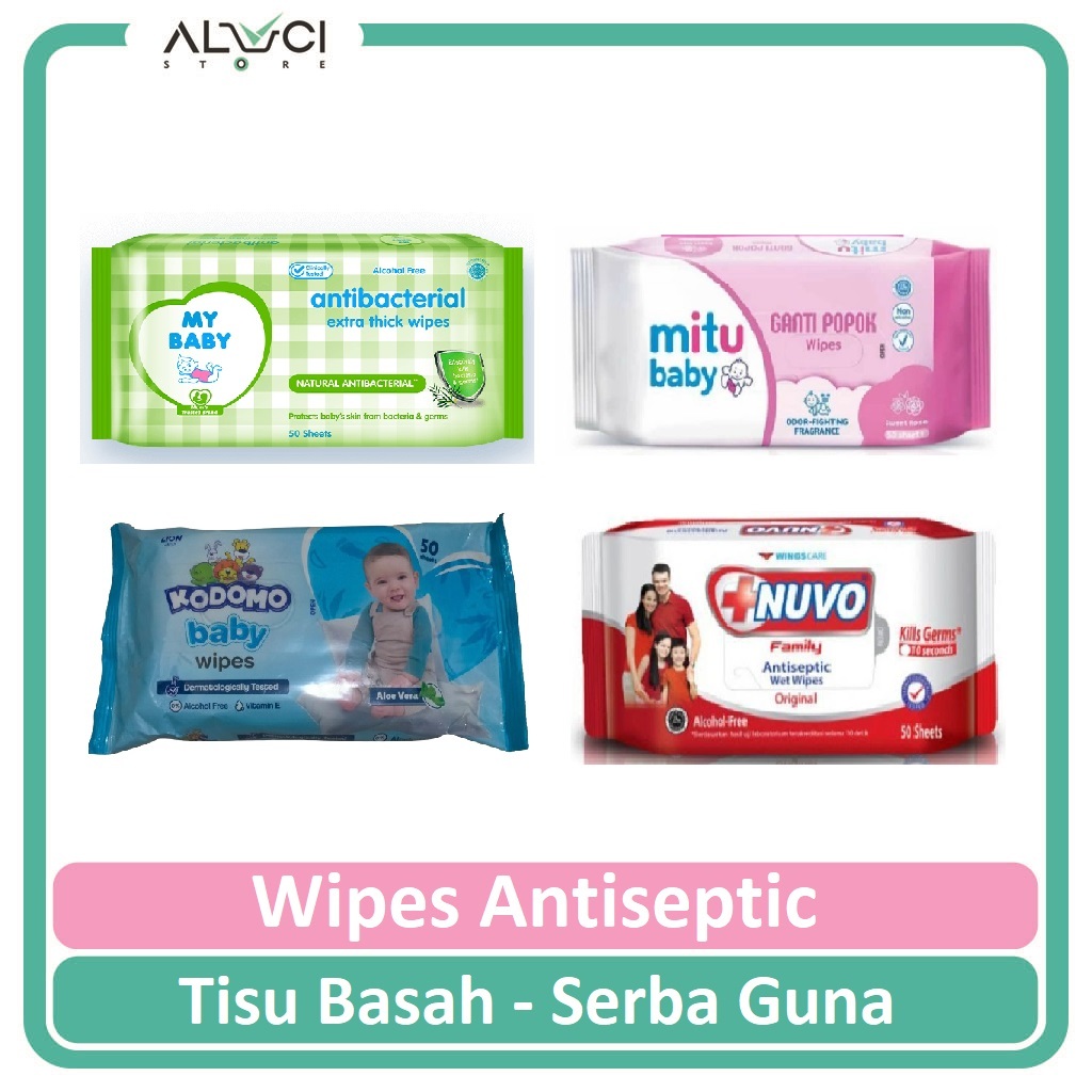 Jual Wipes Antiseptic Tissue Tisu Basah Serba Guna 10Sheet l 50Sheet ...