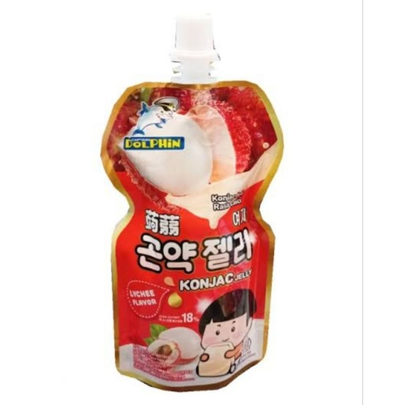 Jual PROMO!!! Konjac jelly dolphin Korea Viral 130ml rasa leci | Shopee ...
