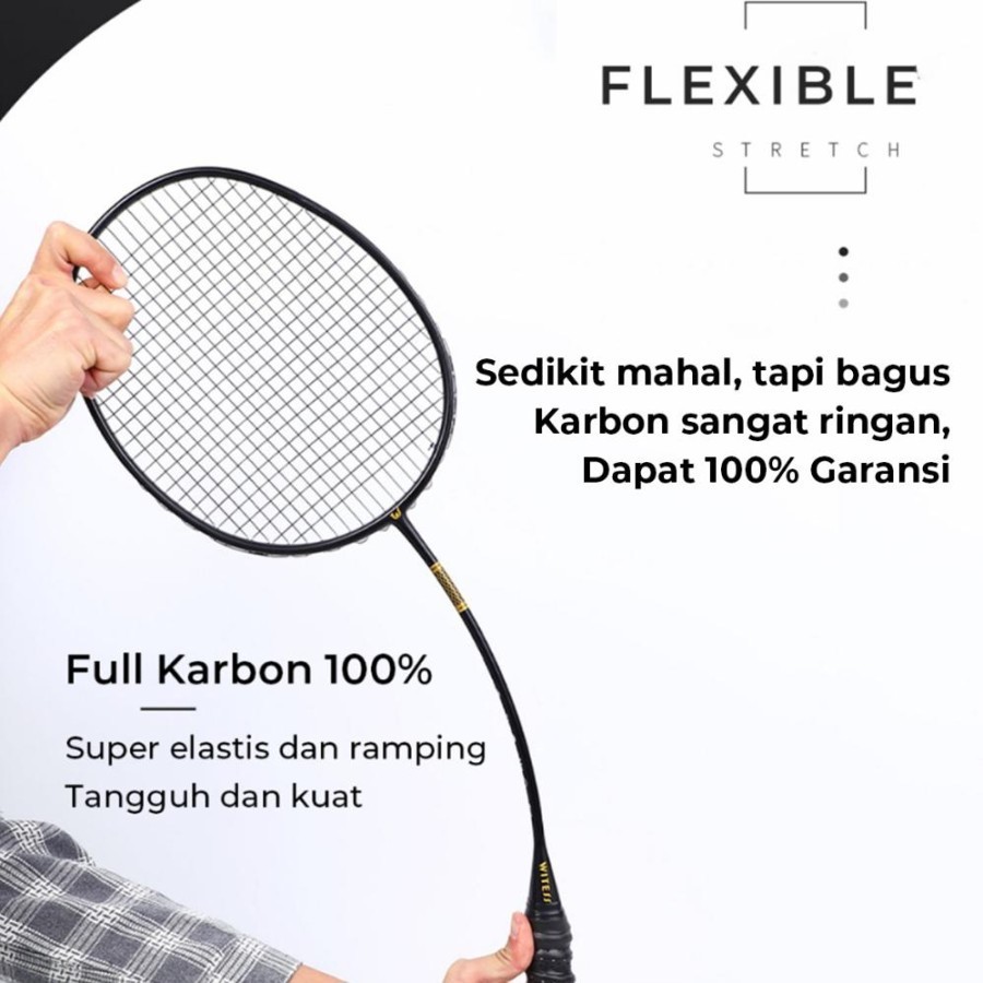 Jual RAKET BADMINTON FULL CARBON TERMASUK SENAR BG DAN GRIP TARIKAN ...