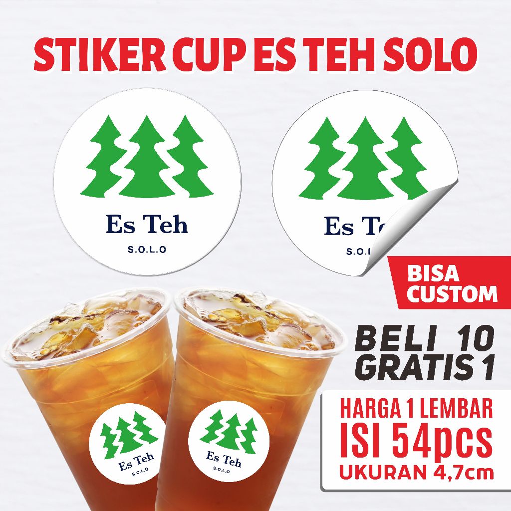 Jual CETAK STIKER ES TEH SOLO | STIKER ES TEH SOLO | CETAK STIKER ES ...