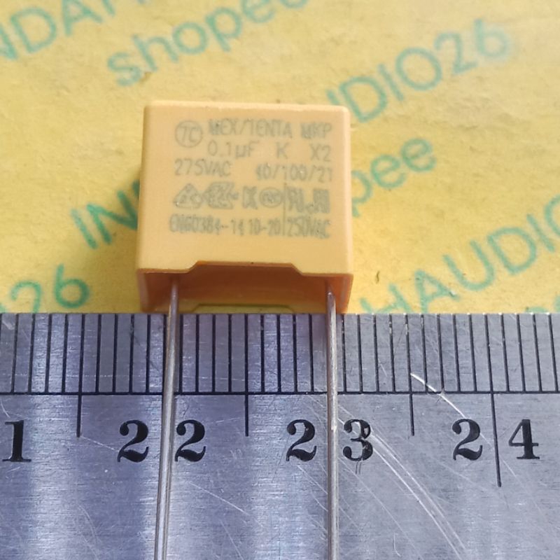 Jual MEX/TENTA MKP 104 275v 10mm 0.1uf k x2 275vac mkm 100n 100nf capasitor kapasitor 100 n 100 ...