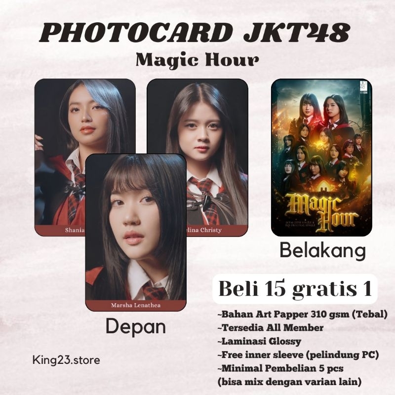 Jual Photocard JKT48 PC JKT48 Unofficial/Fanmade Edisi Magic Hour,Zee, Marsha,Adel,Gracia,Feni ...