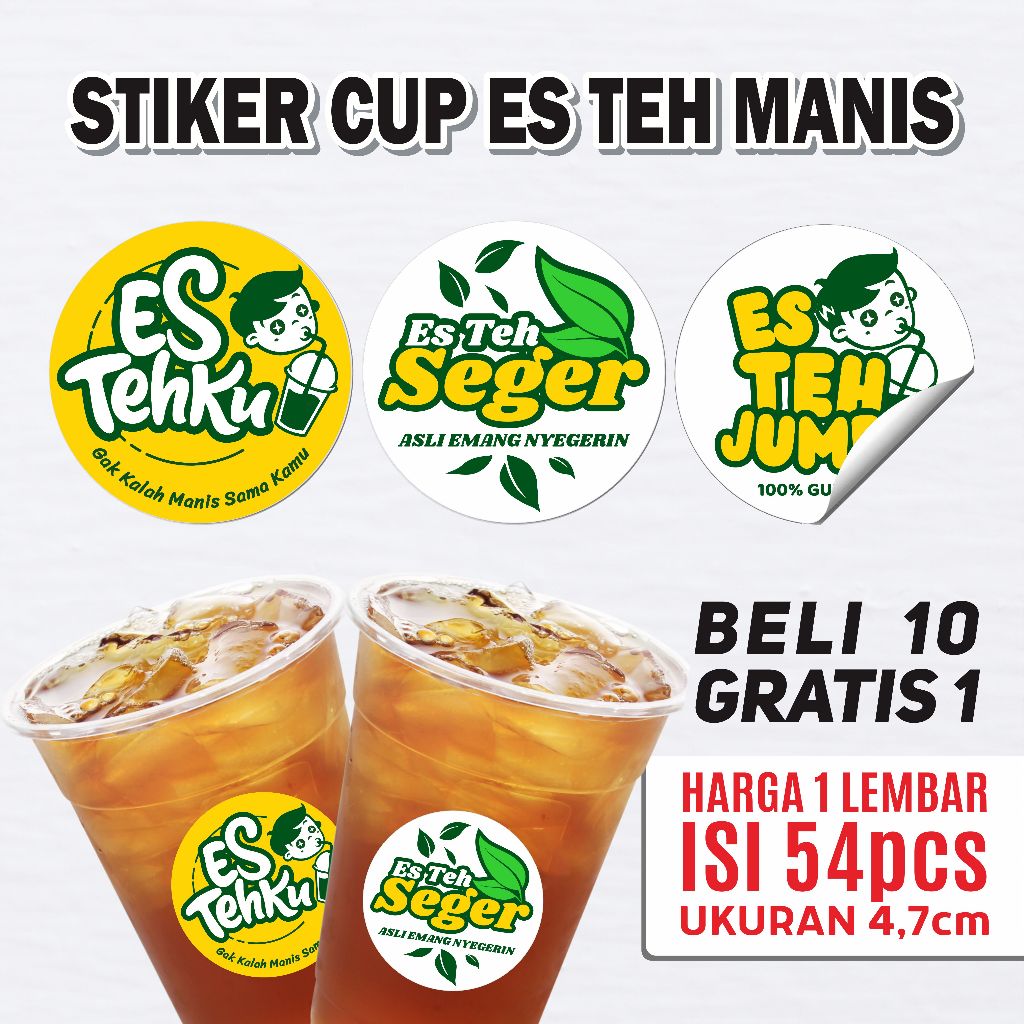 Jual CETAK STIKER ES TEH | STIKER ES TEH | CETAK STIKER ES TEH CUSTOM ...
