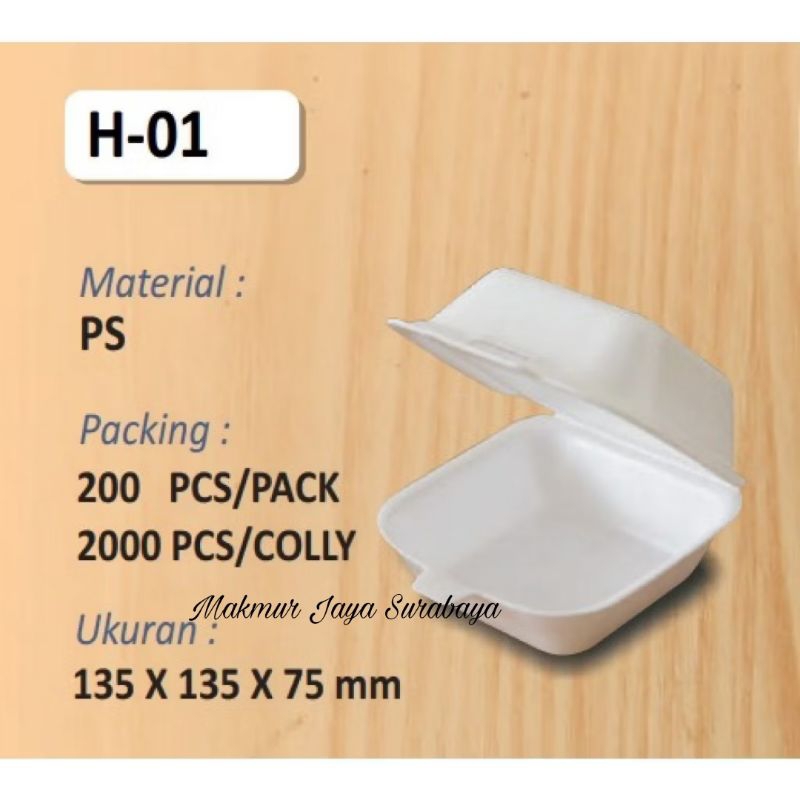 Jual (200 pcs) Foam HB 01 KCS/Foam Burger/Sterofoam Burger/Foam Kotak ...