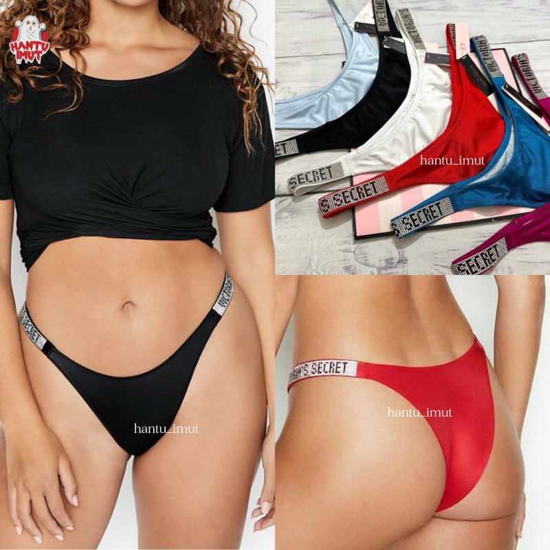 Jual V S 1232 Very Sexy Shine Strap Rhinestone Bombshell Panty Knickers | Shopee Indonesia