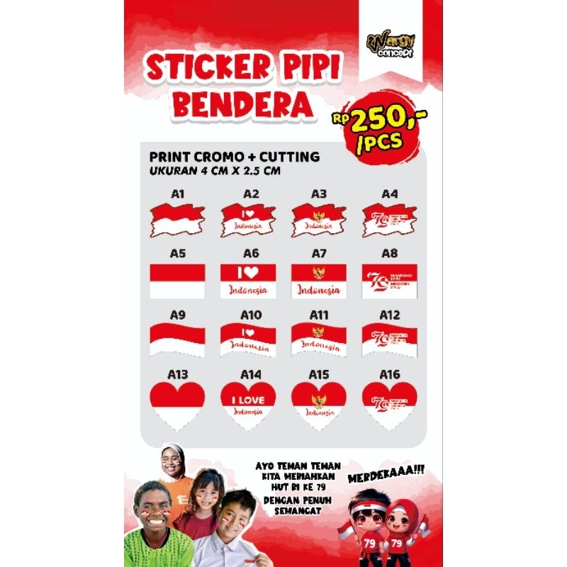 Jual Sticker Pipi Bendera / Label Sticker Bendera Pipi | Shopee Indonesia