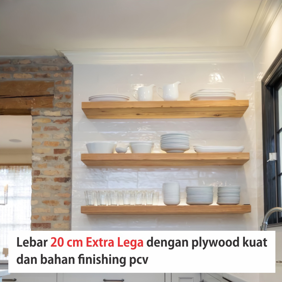 Jual rak ambalan dinding minimalis 80cm x 20cm buku kayu tempel ...