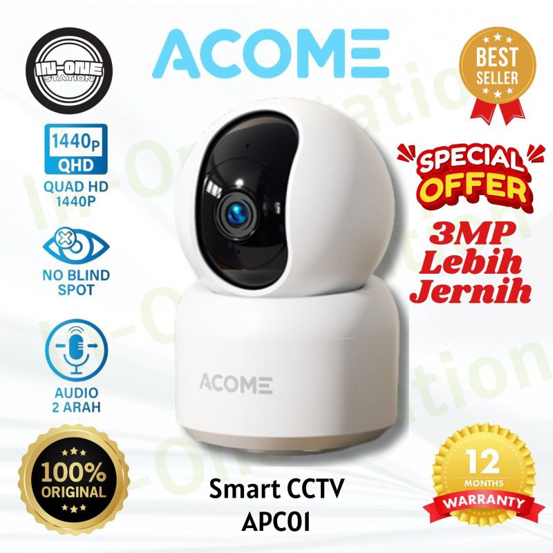 Jual Kamera CCTV Smart CCTV Acome APC01 3Mp Wificam Indor Camera ...