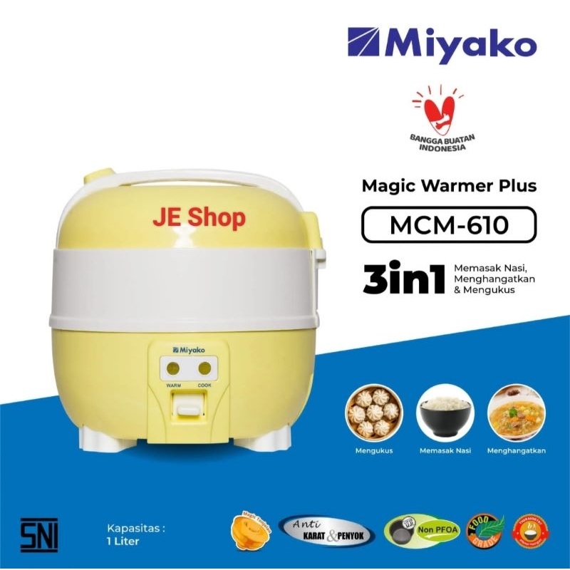 Jual MIYAKO RICE COOKER 1 LITER MCM-610 ( 3 IN 1 ) | Shopee Indonesia