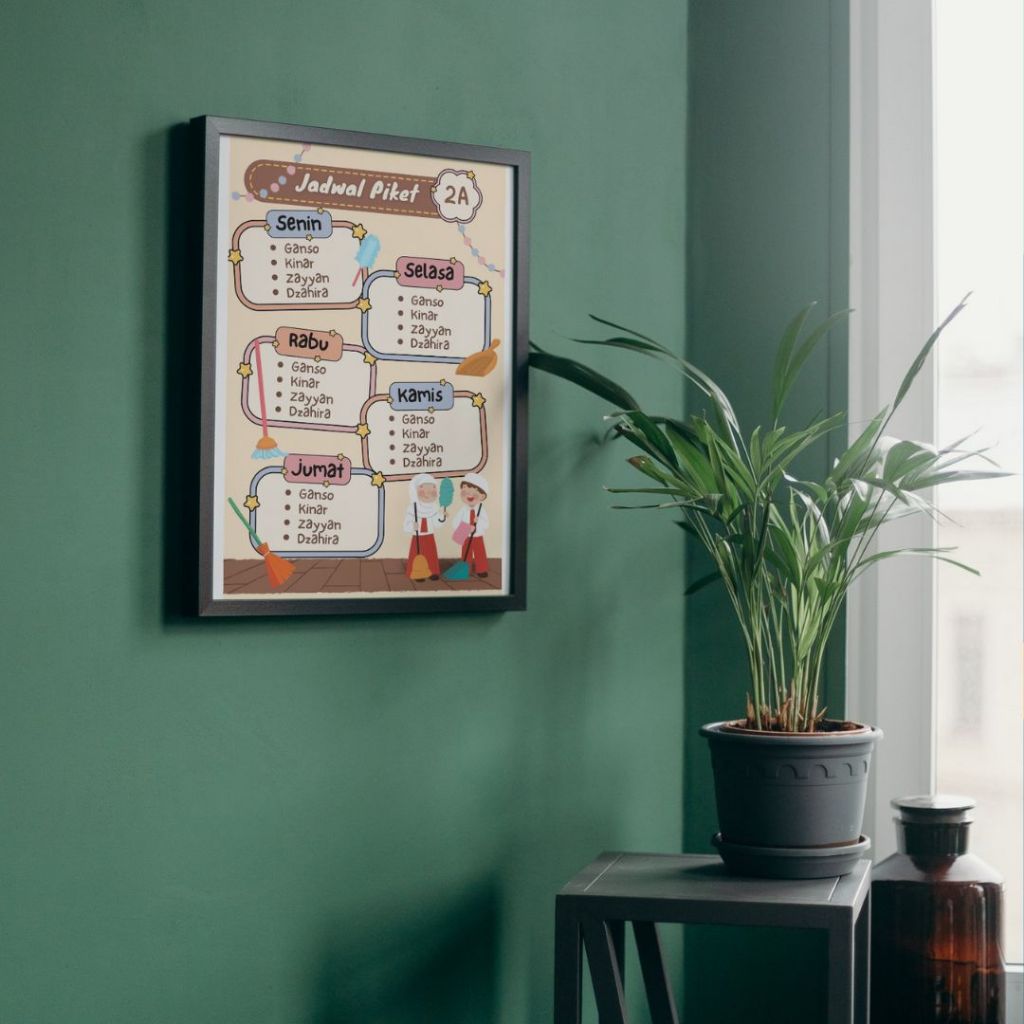 Jual POSTER JADWAL PIKET KELAS HIASAN KELAS POSTER EDUKASI SEKOLAH ANAK ...