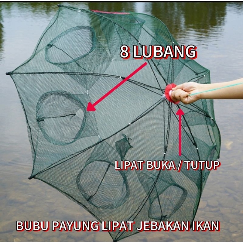Jual PAYUNG BUBU 8 LUBANG / PERANGKAP IKAN / JEBAKAN SEMUA JENIS IKAN | Shopee Indonesia