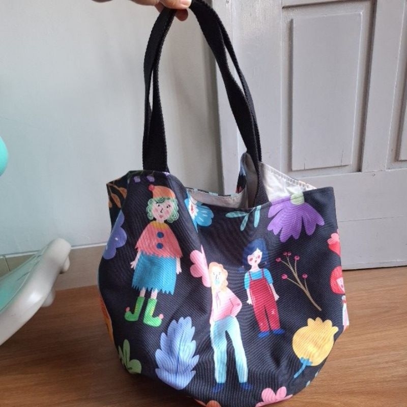 Jual ideku handmade tas sayur simple black faces | Shopee Indonesia