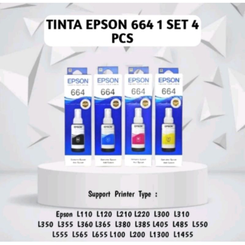 Jual TINTA EPSON 664 1SET (BK,C,M,Y) | Shopee Indonesia