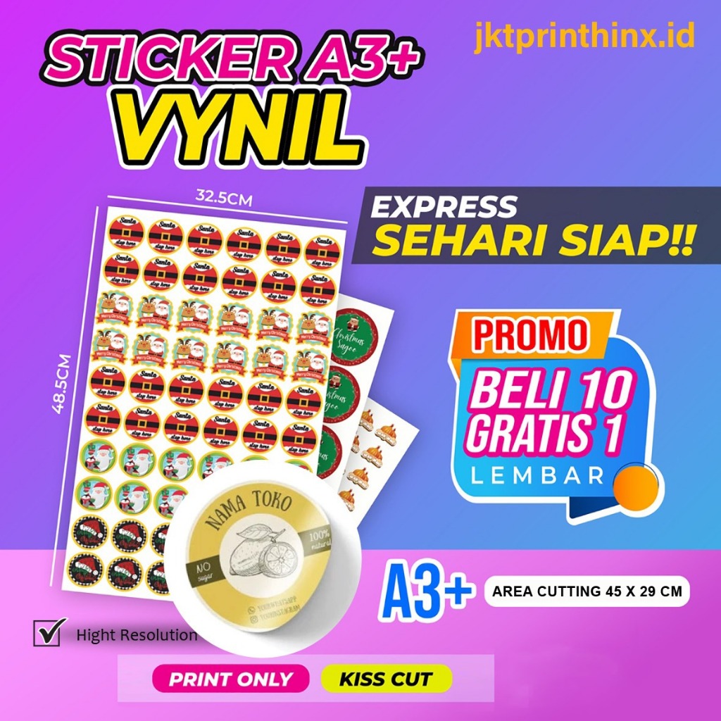 Jual CETAK STIKER VYNIL CUSTOM A3 / CETAK LABEL MINUMAN | EXPRESS ...