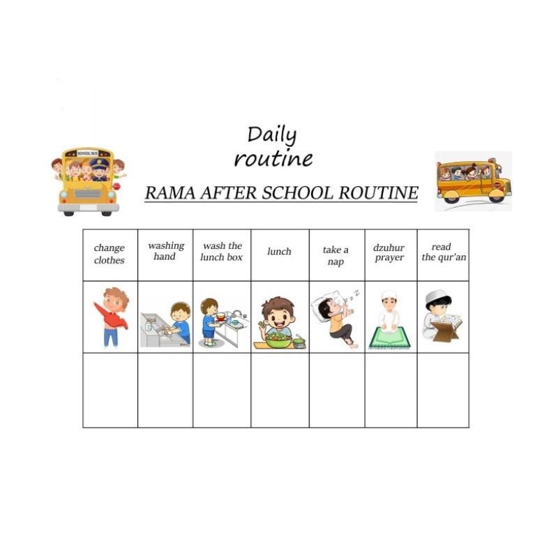 Jual Daily routine checklist for kids-ceklist rutinitas harian | Shopee ...