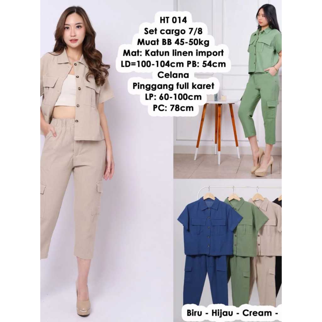 Jual SETELAN CARGO WANITA 7/8 MURAH KEKINIAN/ONE SET CARGO WANITA ...