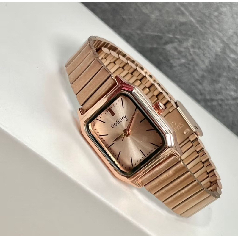 Jual ELITE Jam Tangan Wanita Analog Gogoey Persegi Panjang Kulit dan ...