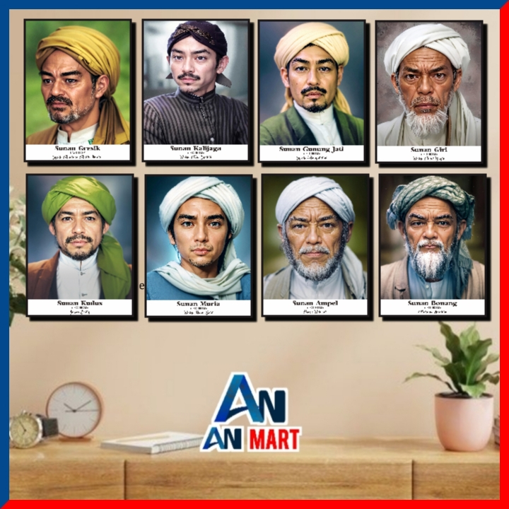 Jual AN MART FOTO WALISONGO 6R 14X20 PLUS BINGKAI WALI SONGO FULL HD ...