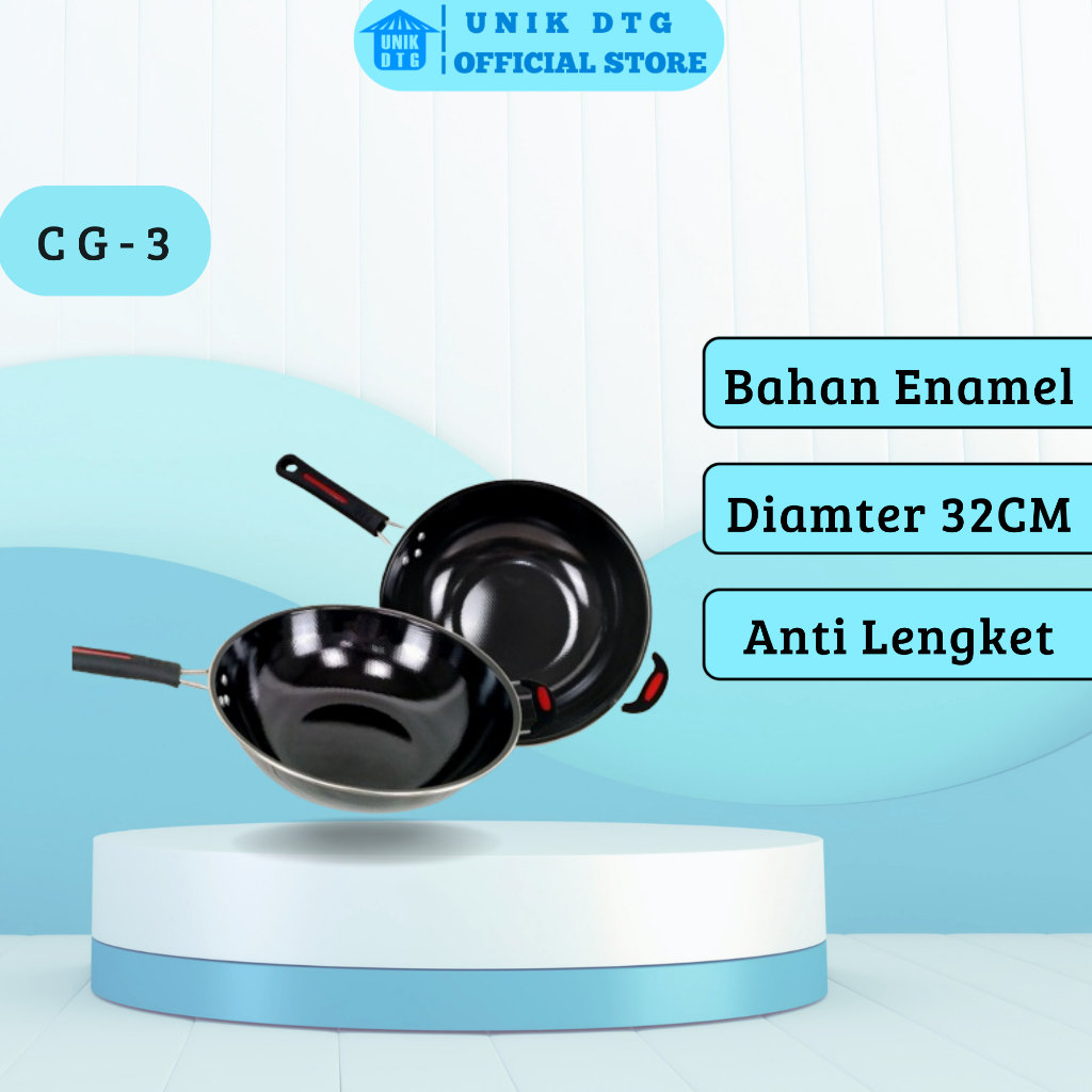 Jual Banting Harga Wok Pan TEFLON Penggorengan Anti Lengket ENAMEL Batu ...