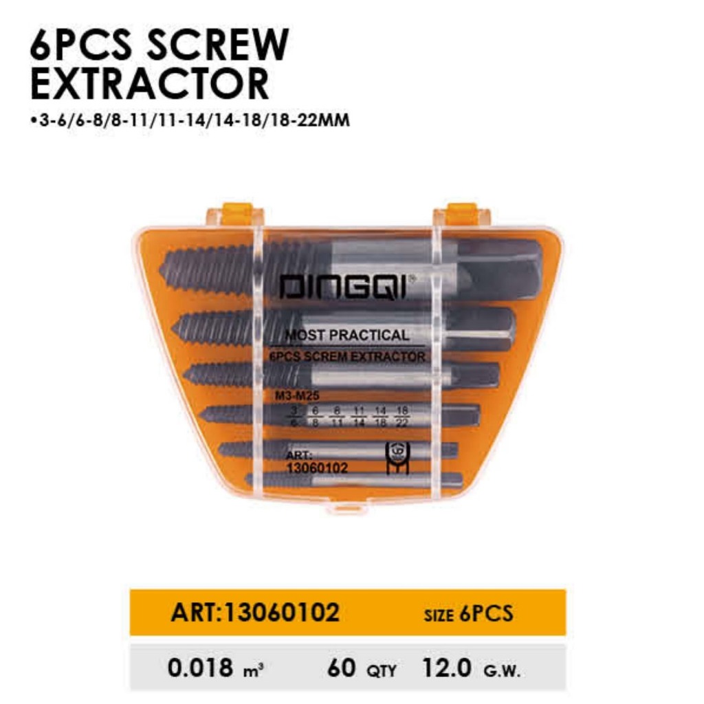 Jual DINGQI Alat Buka Baut Patah Screw Extractor 13060101 13060102 ...