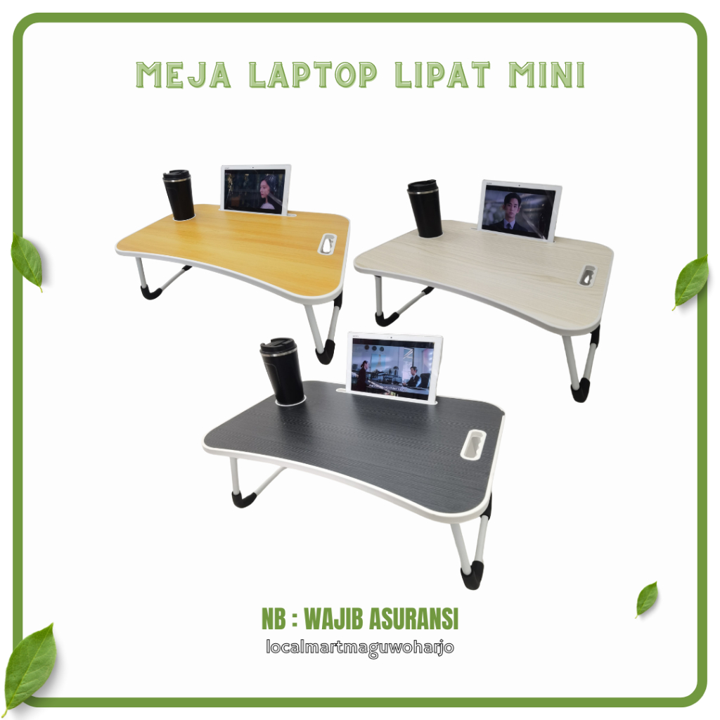 Jual Meja Laptop Lipat Mini Size 50X30cm Belajar Anak Polos Anti Slip ...