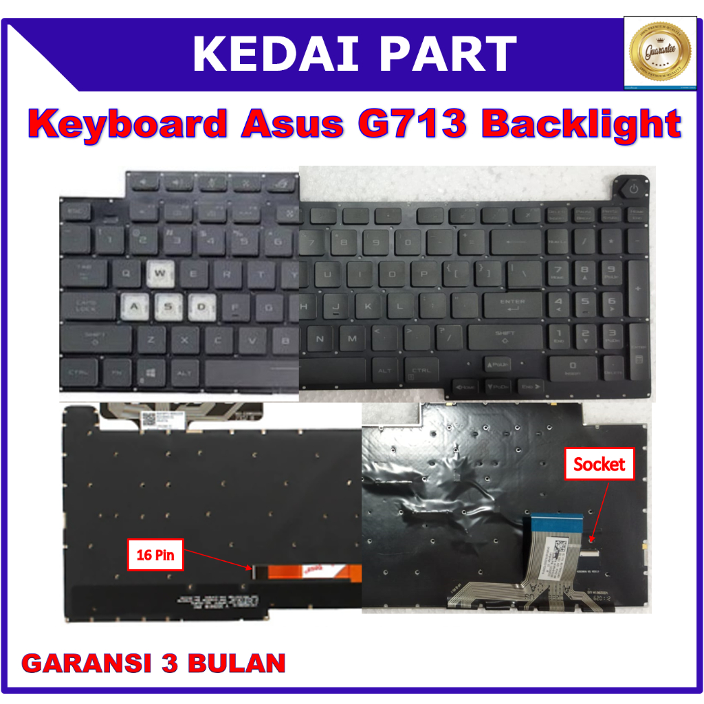 Jual Keyboard Asus ROG Strix G17 G713 G713QY G713IR G713IH G713RC RGB ...