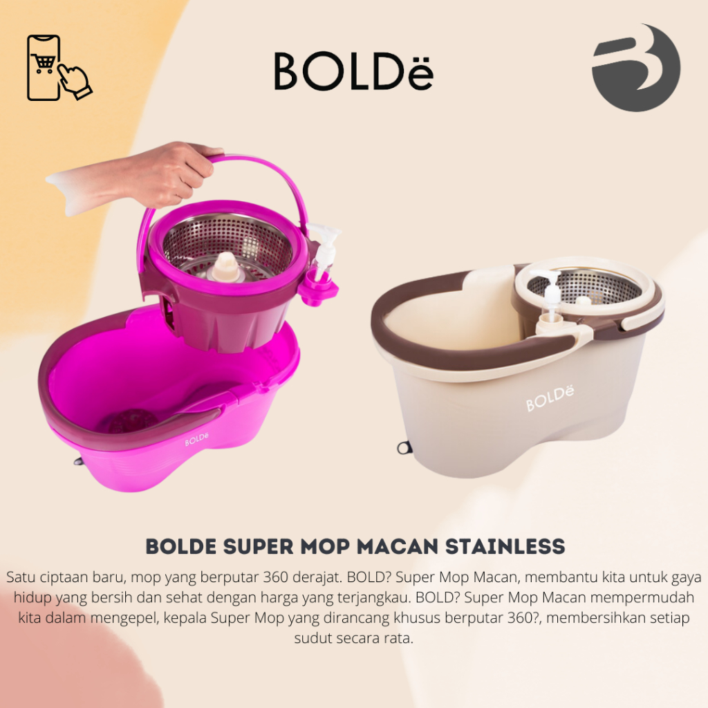 Jual BOLDE SUPER MOP MACAN STAINLESS | Shopee Indonesia
