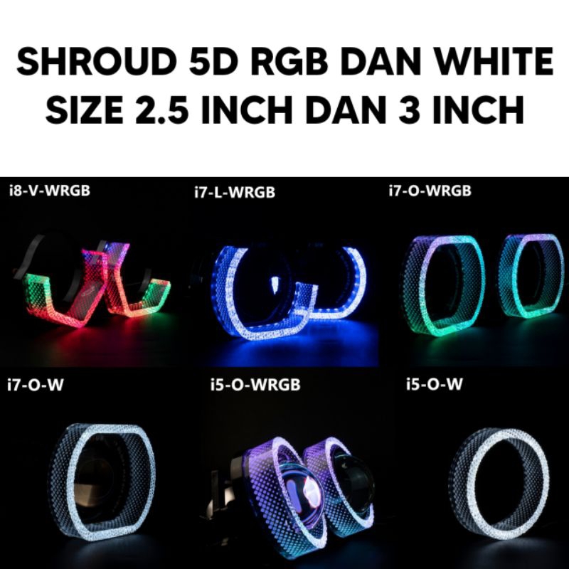 Jual SHROUD 5D SIZE 3 INCH WELCOME RGB SHROUD BILED 5D CRYSTAL PREMIUM ...