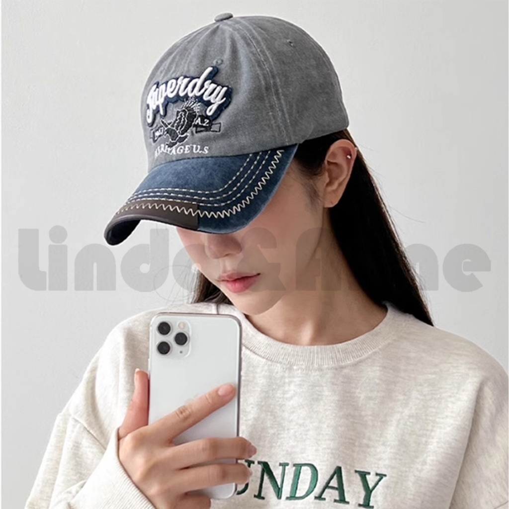 Jual L&A - Topi Baseball Cap Pria Wanita Jeans Bordir SUPERDRY Topi ...