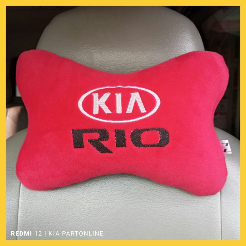 Jual Bantal Mobil headrest carseat kia rio set 2in1 custom nama ...
