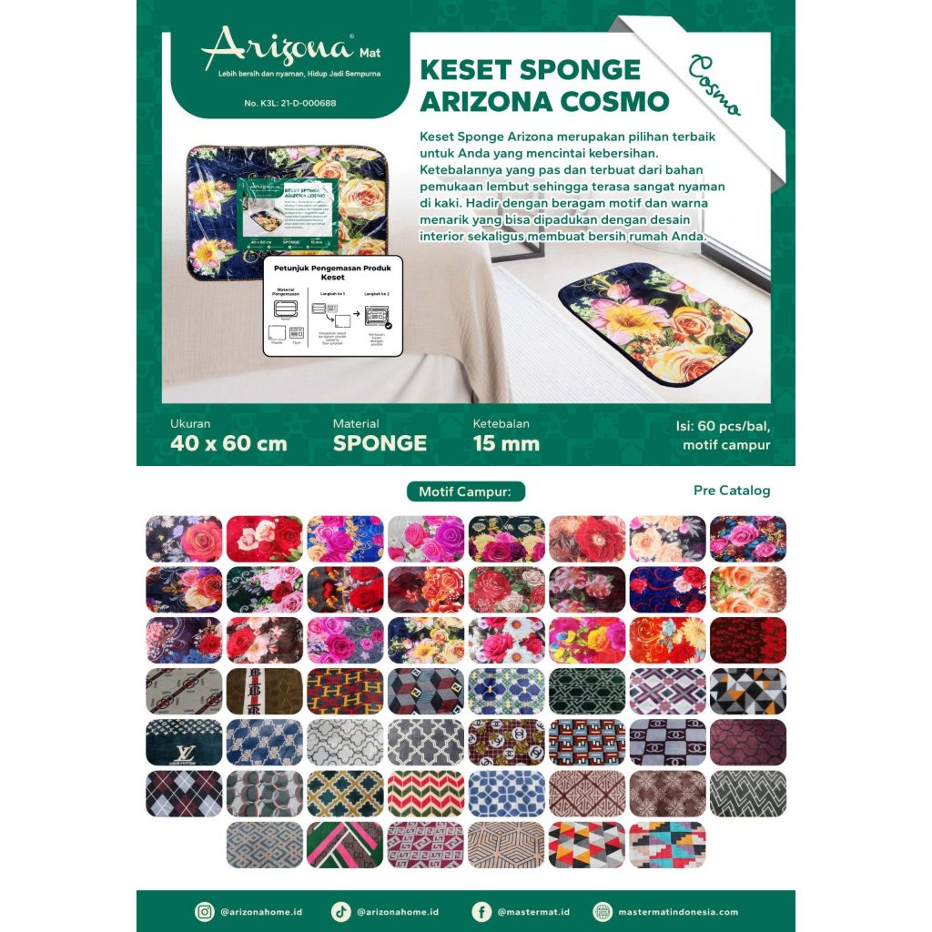 Jual Keset Sponge Busa Arizona Anti-Slip 60x40cm | Arizona Belgia ...