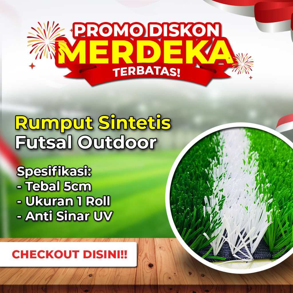 Jual Rumput Sintetis Lapangan Futsal Outdoor Tebal 5cm | Shopee Indonesia