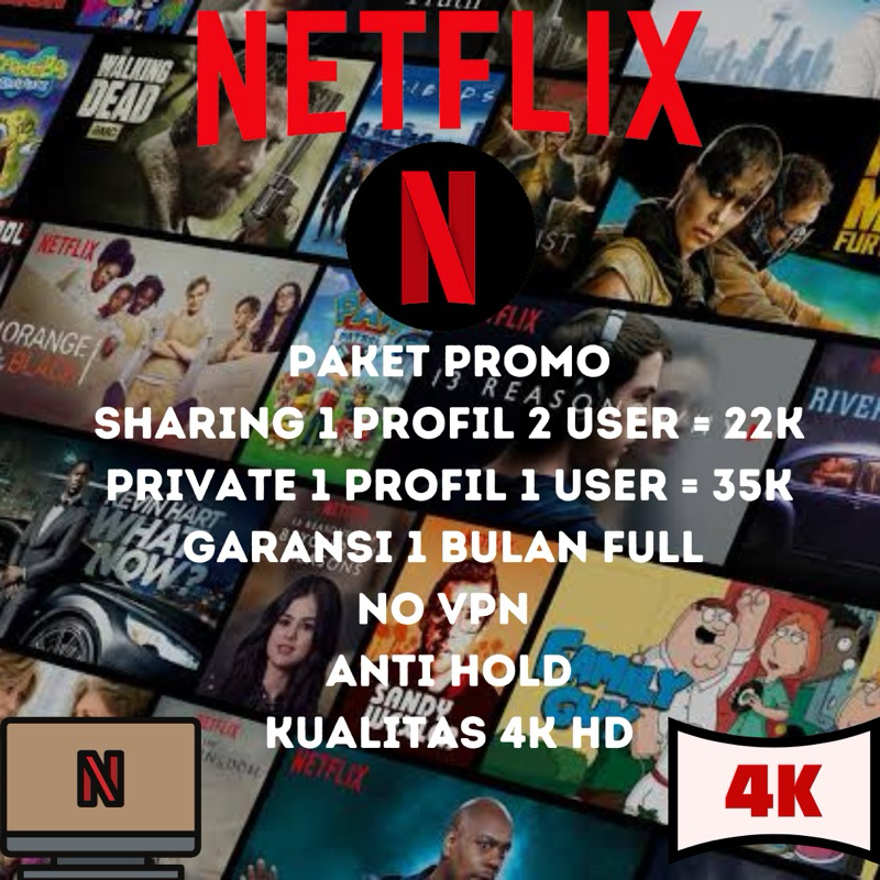 Jual PAKET NETFLIXX ANTI HOLD DAN KUALITAS HD | Shopee Indonesia