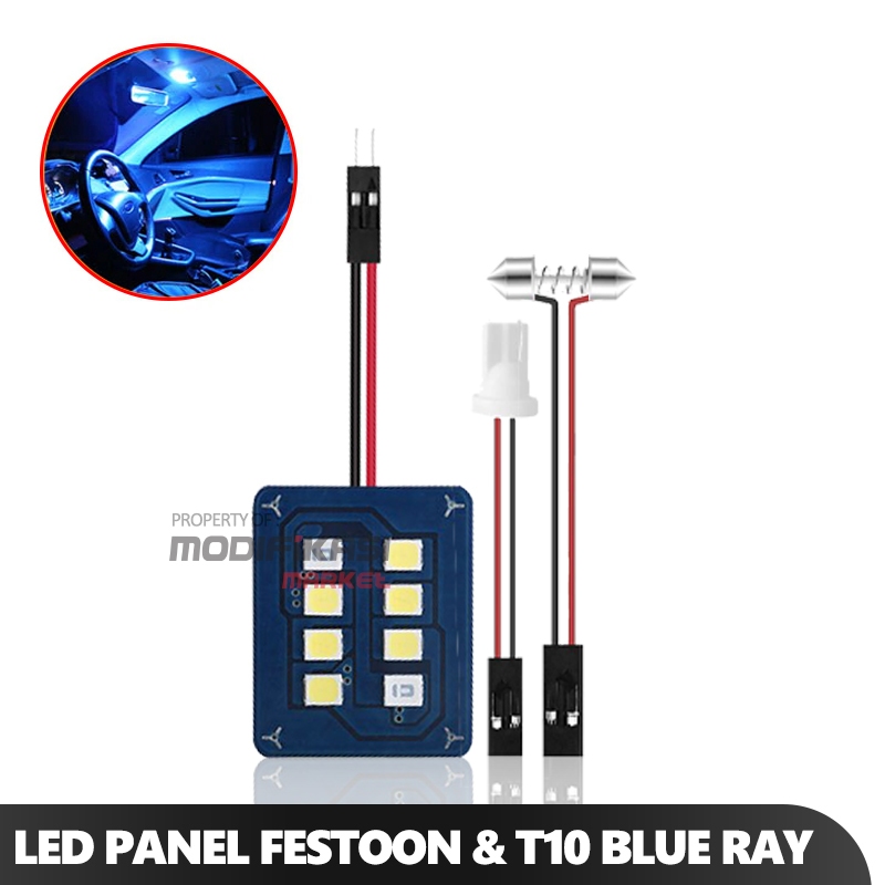 Jual Lampu LED Plafon Kabin Mobil Festoon T10 Welcome Light Blue Ray ...