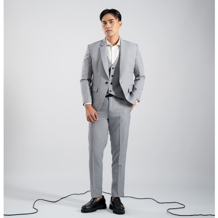 Jual Goldy Outfit Setelan Jas Celana & Rompi Abu Abu / Grey - Vente ...