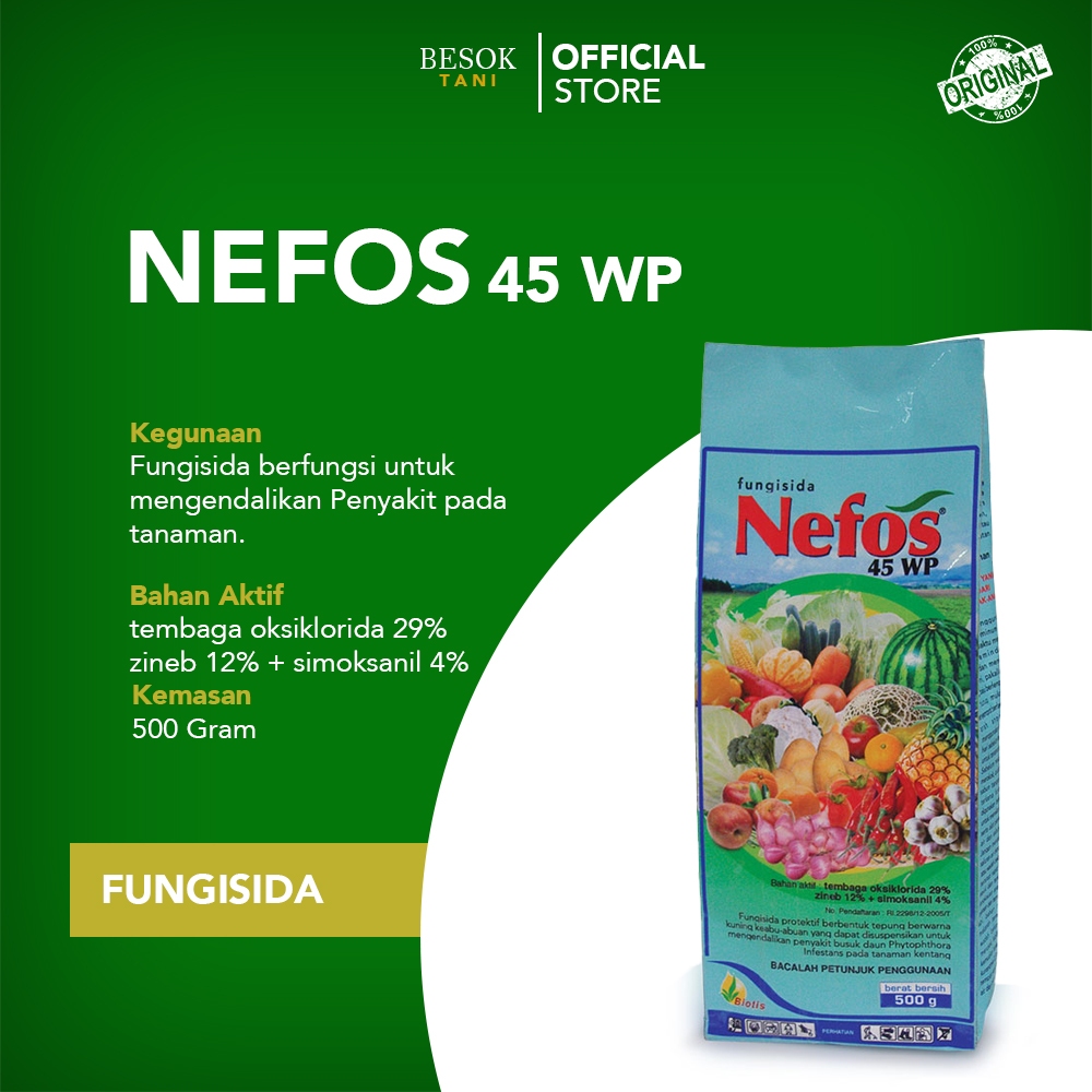 Jual NEFOS 45 WP 500 Gram | Fungisida | Pengendali Penyakit Tanaman ...