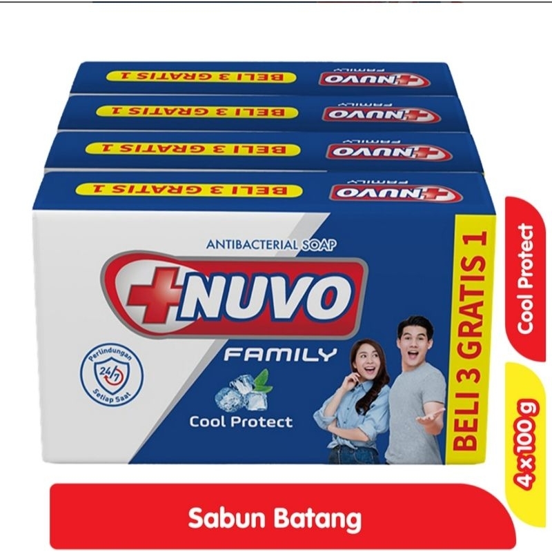 Jual Nuvo Family Sabun Mandi Batang Anti Bacteri Cool Protect 4x100g ...