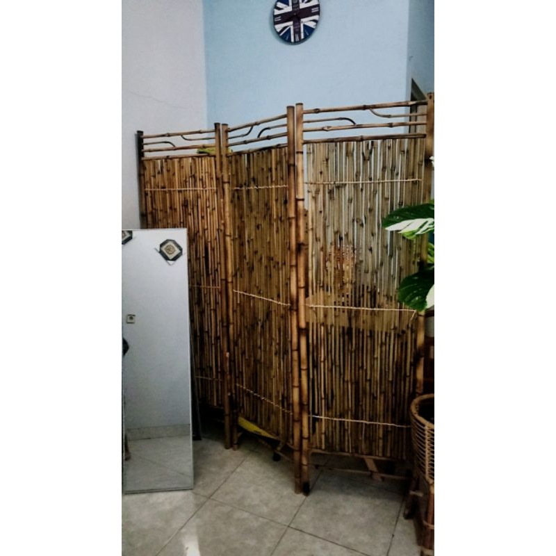 Jual PARTISI FULL ANYAMAN BAMBU PENYEKAT RUANGAN BAMBU CENDANI | Shopee ...