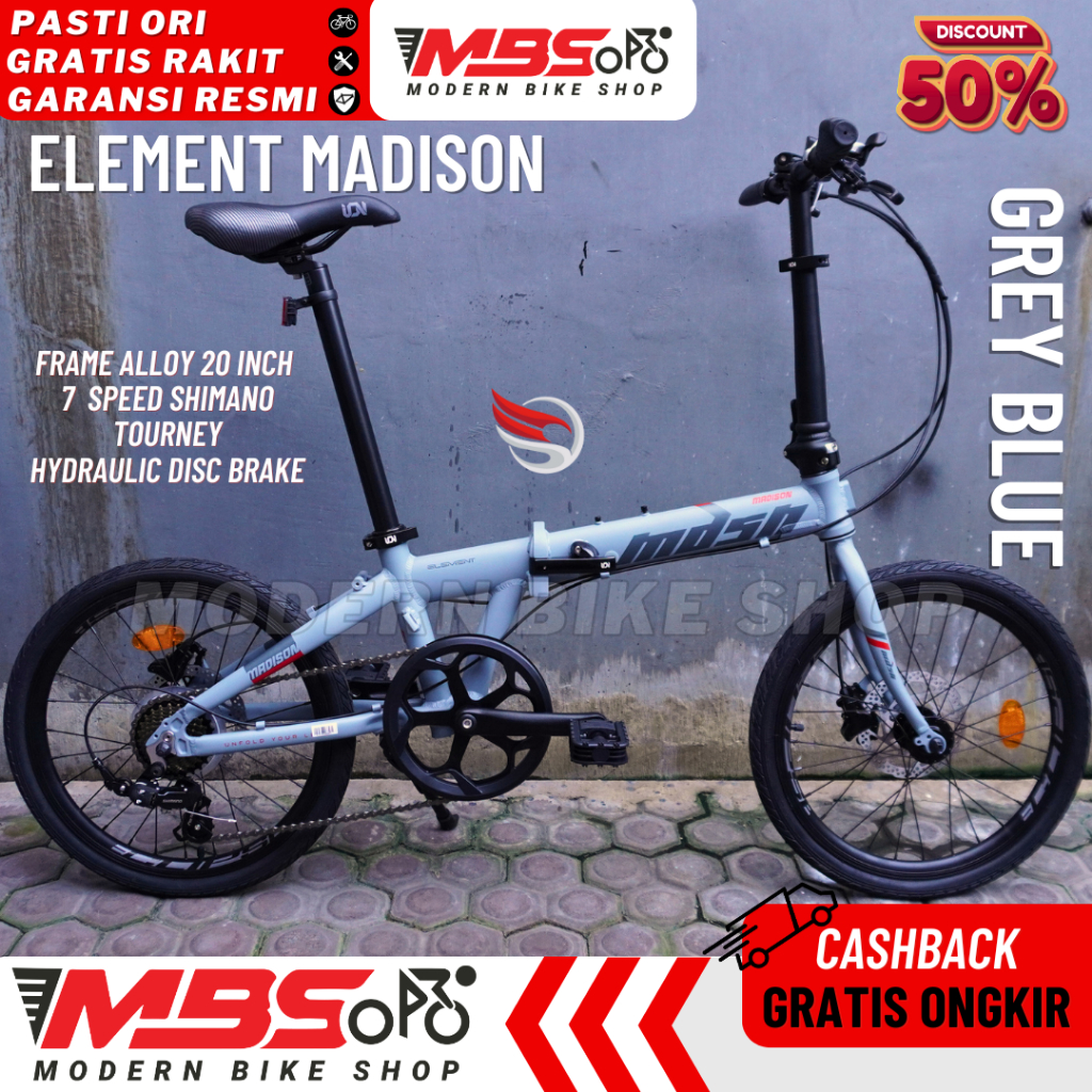 Jual SEPEDA LIPAT ELEMENT MADISON 20 INCH DEWASA ALLOY 7 SPEED REM ...