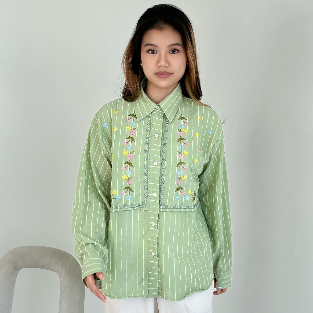 Jual UCME STUDIO - Peony Oversized Shirt / Blouse Casual Lengan Panjang ...