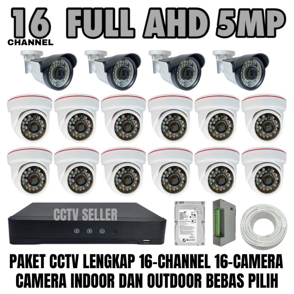 Jual PAKET CCTV 16 CHANNEL 16 CAMERA FULL AHD IR SONY 5MP 1080P KAMERA ...