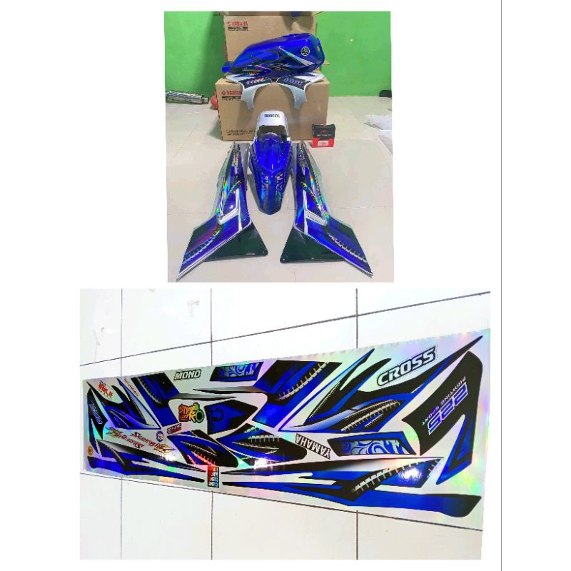 Jual stiker striping Scorpio steko motif batik biru | Shopee Indonesia