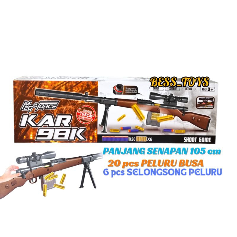 Jual Mainan Anak Mega Force Kar98K panjang 105cm 315 Mainan anak Sniper ...