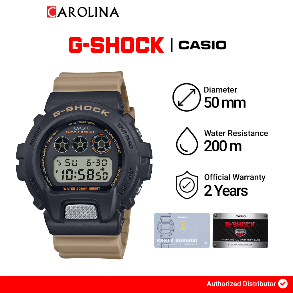 Jual Jam Tangan Casio Pria G-Shock DW-6900TU-1A5 Two Tone Utility Color Series Digital Dial Sand ...