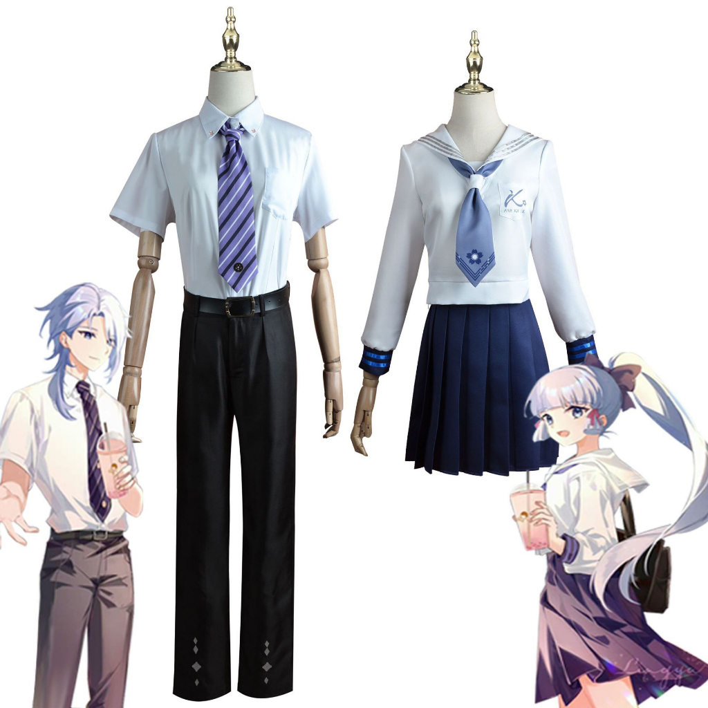 Jual Anime Kamisato Ayaka Kamisato Ayato Cosplay Costumes Genshin ...