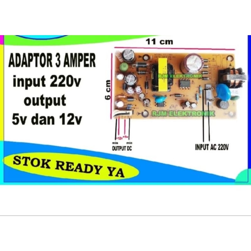 Jual Adaptor 3A output 5v dan 12v | Shopee Indonesia