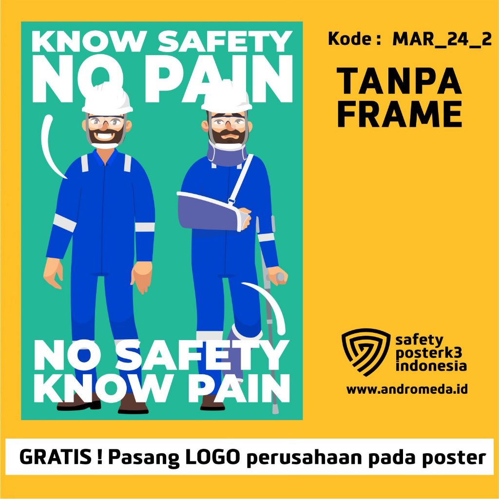 Jual Poster K3 Slogan Safety, Kampanye Keselamatan Tangan APD Kontruksi ...