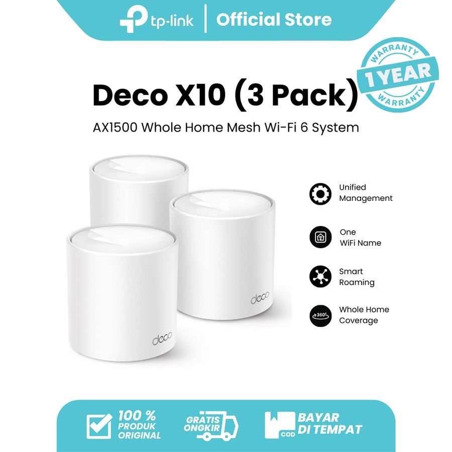 Jual TP-Link Deco X10 3 Pack AX1500 Whole Home Mesh Wi-Fi 6 System ...