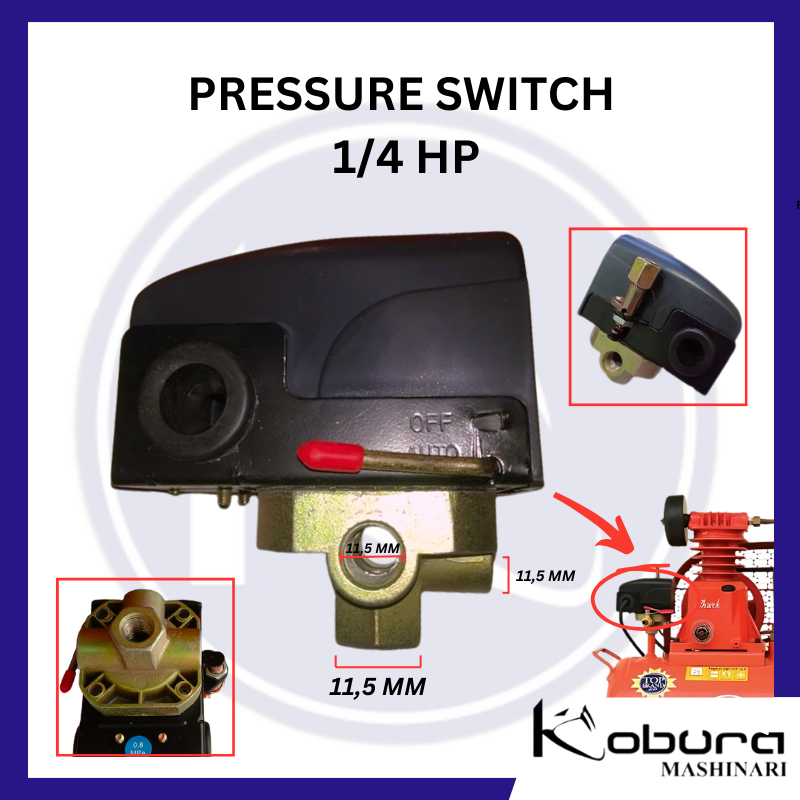 Jual Pressure Switch Otomatis Automatic 1/4 HP Kaki 4 Lubang Kompressor ...