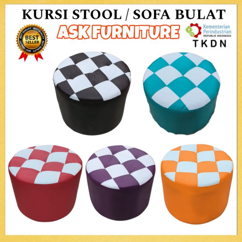 Jual Kursi Sofa Stool bulat / Sofa bulat kombinasi | Shopee Indonesia